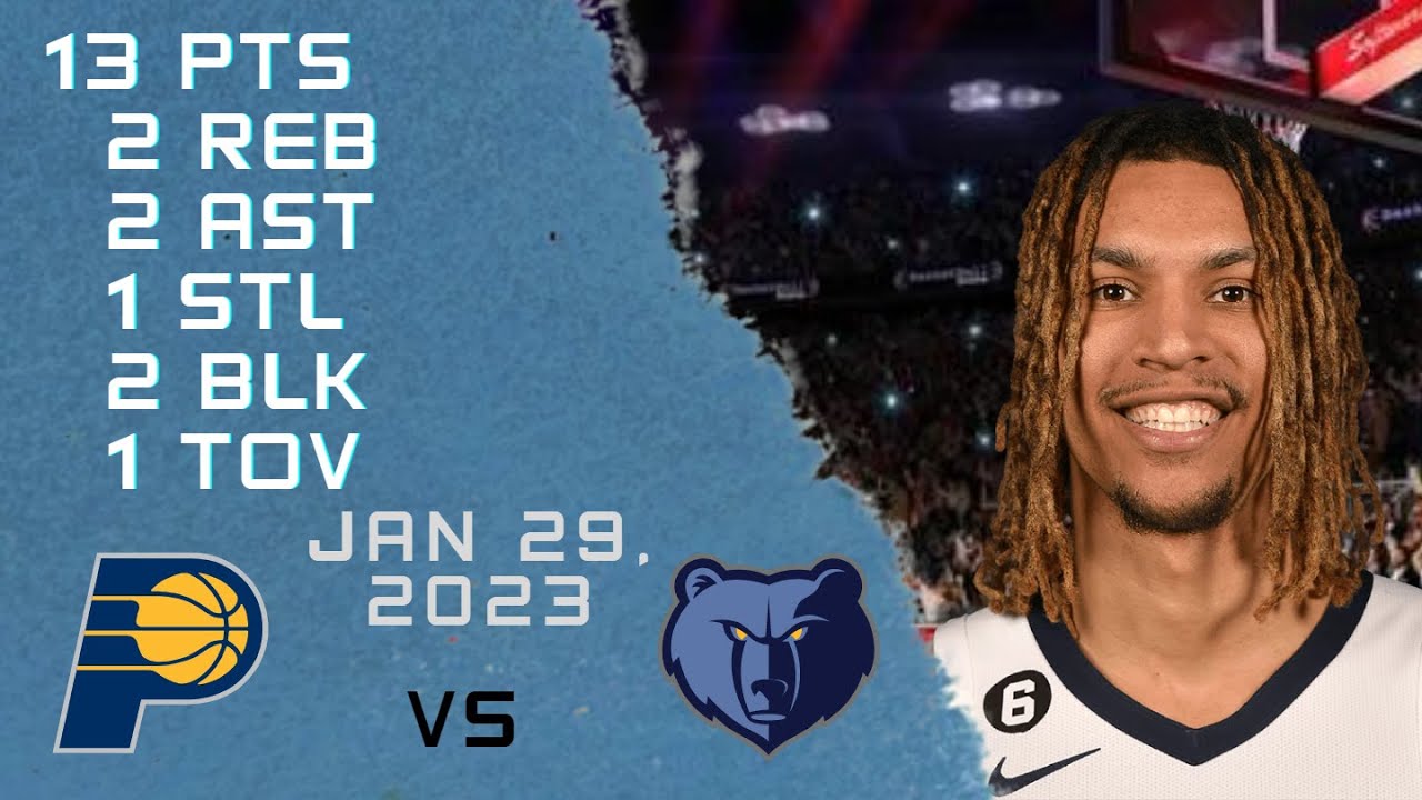 Brandon Clarke Nba Player Highlights 29 01 2023 Grizzlies Vs Pacers