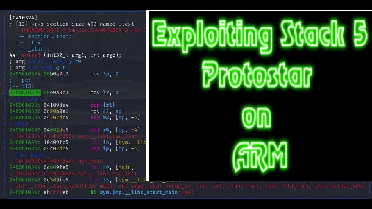 Exploiting Stack 5 From Protostar On Arm Azeria Labs Youtube