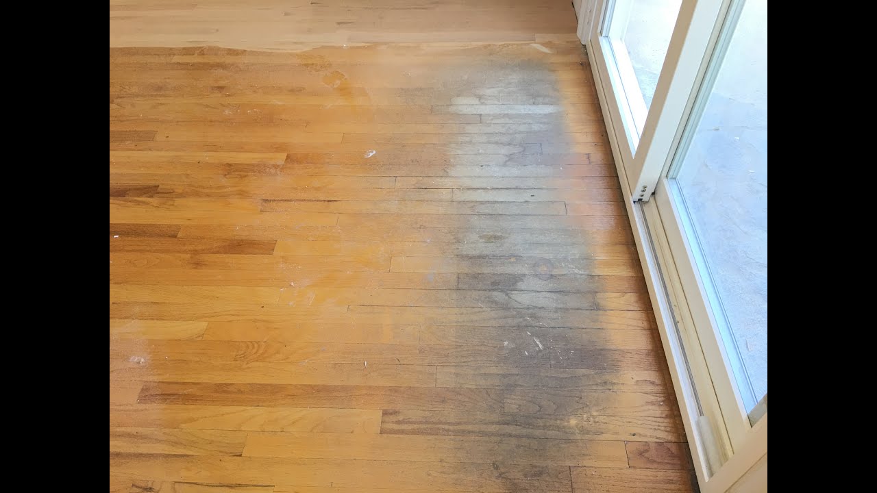 Sanding Water Damage On Hardwood Floors Youtube