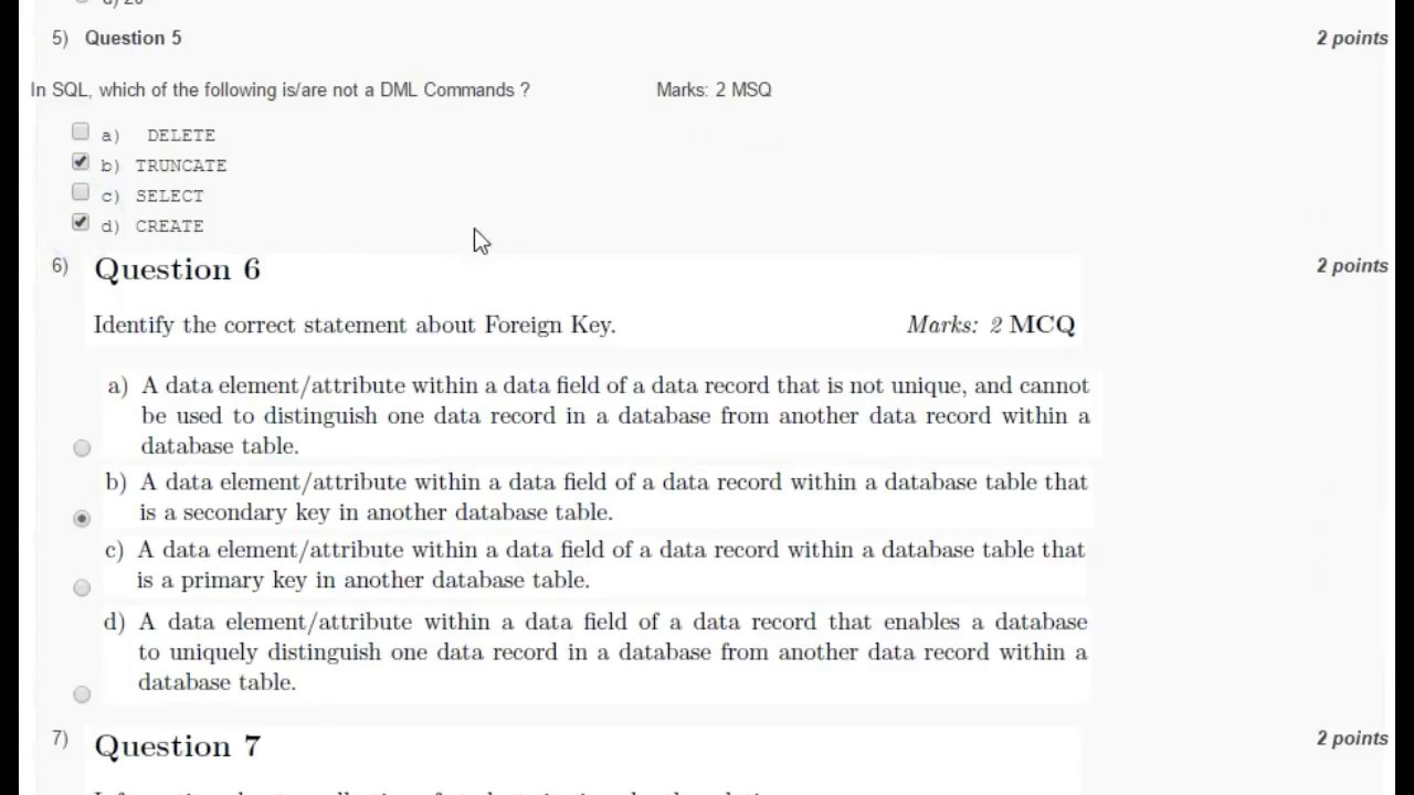 Nptel Dbms Assignment 1sollution Youtube