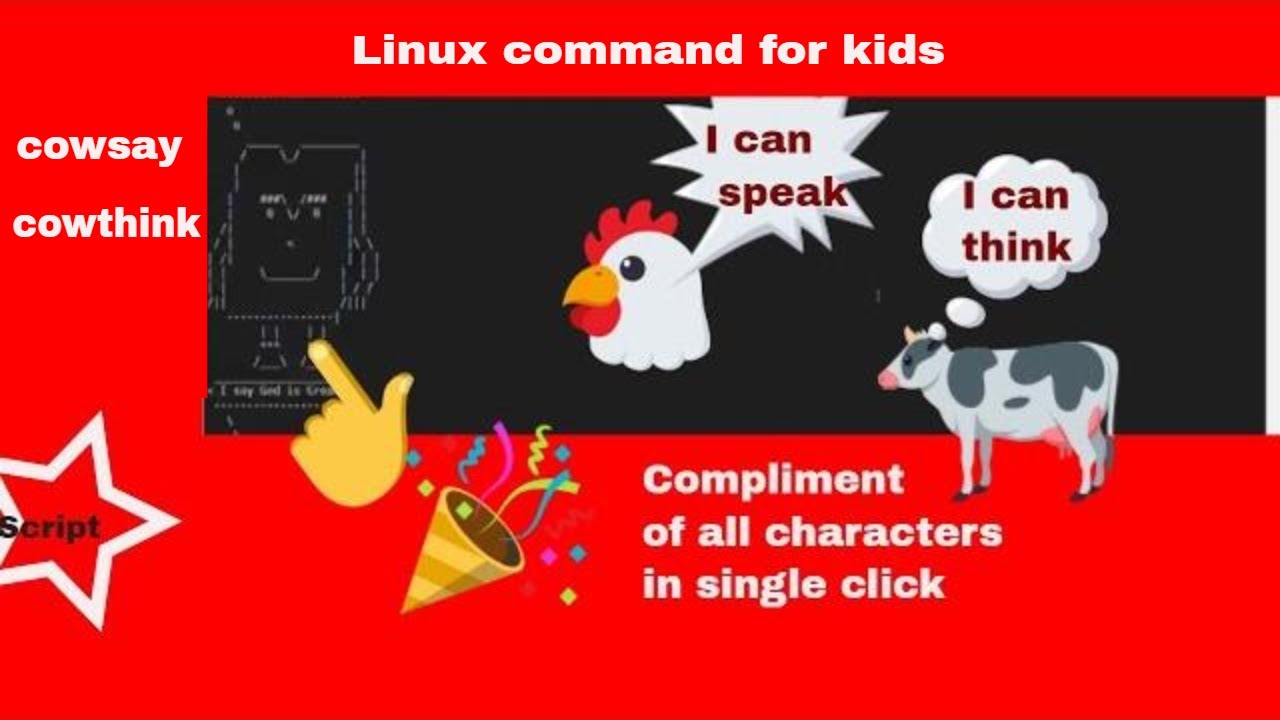 Linux Commands For Kids Linux Cowsay Cowthink Commands Hands On