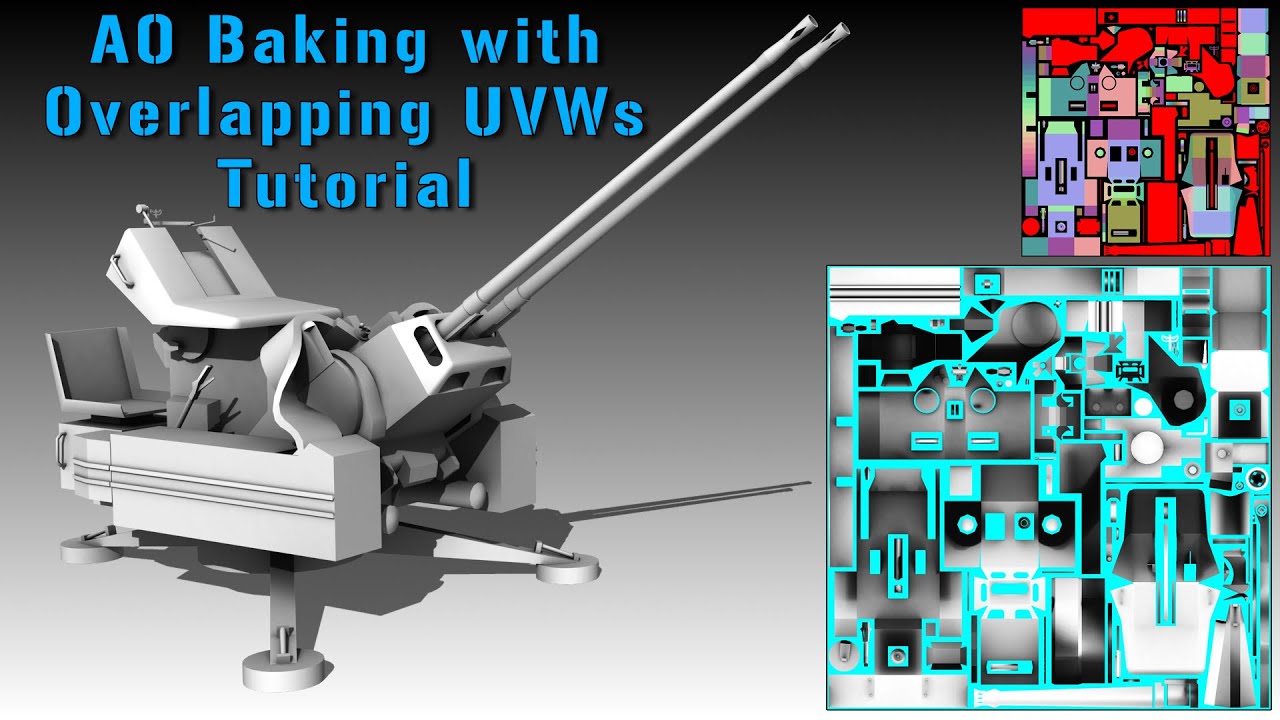 3dsmax Ao Baking With Overlapping Uvws Tutorial Youtube