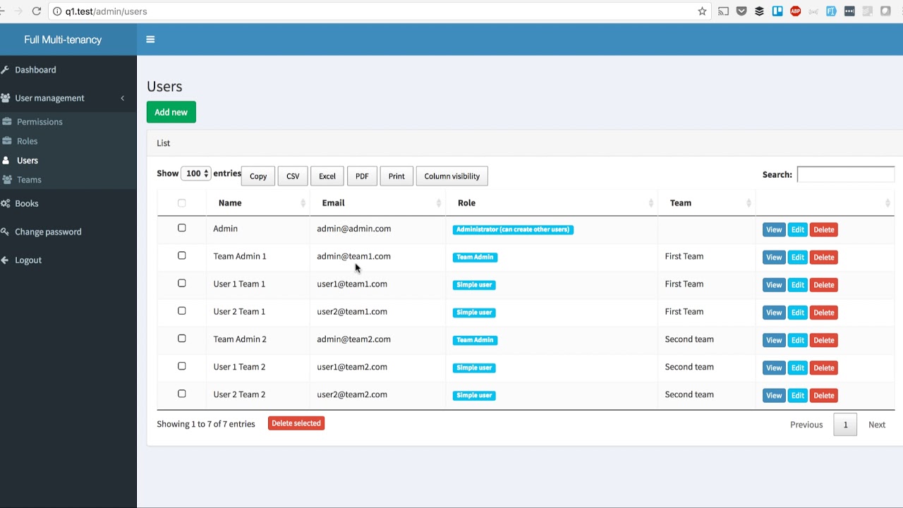 Quickadminpanel Module Teams Multi Tenancy Youtube
