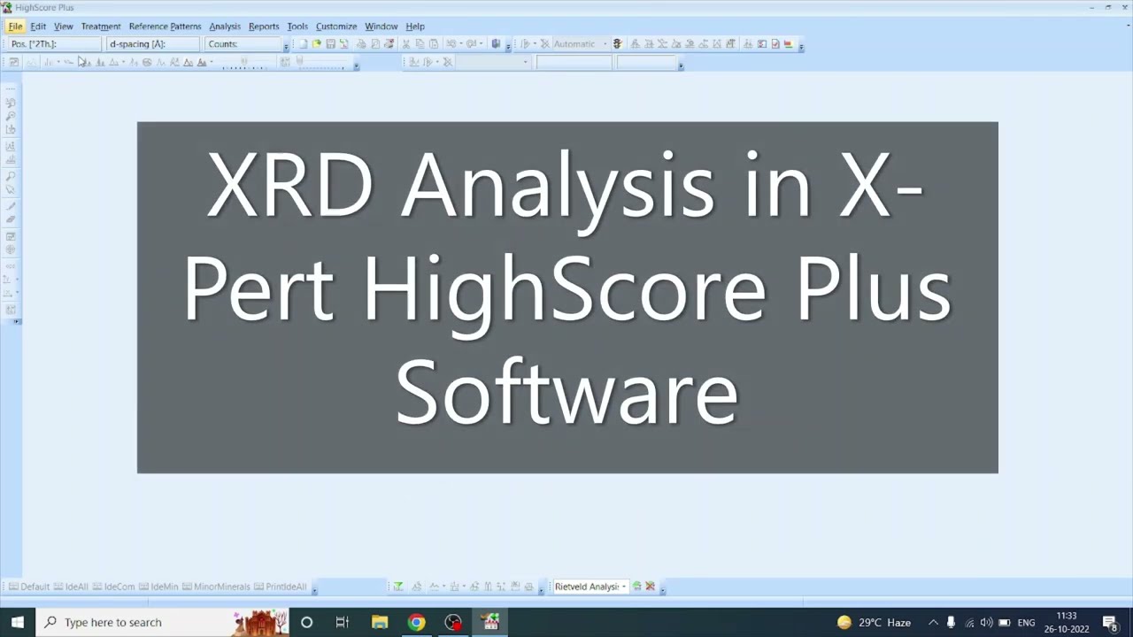 Xrd Analysis In X Pert Highscore Plus Software Youtube