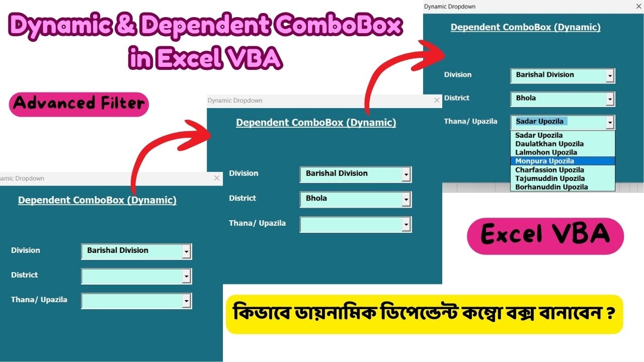 Excel Vba Tutorial Dynamic Filtering With Excel Userform Dependent
