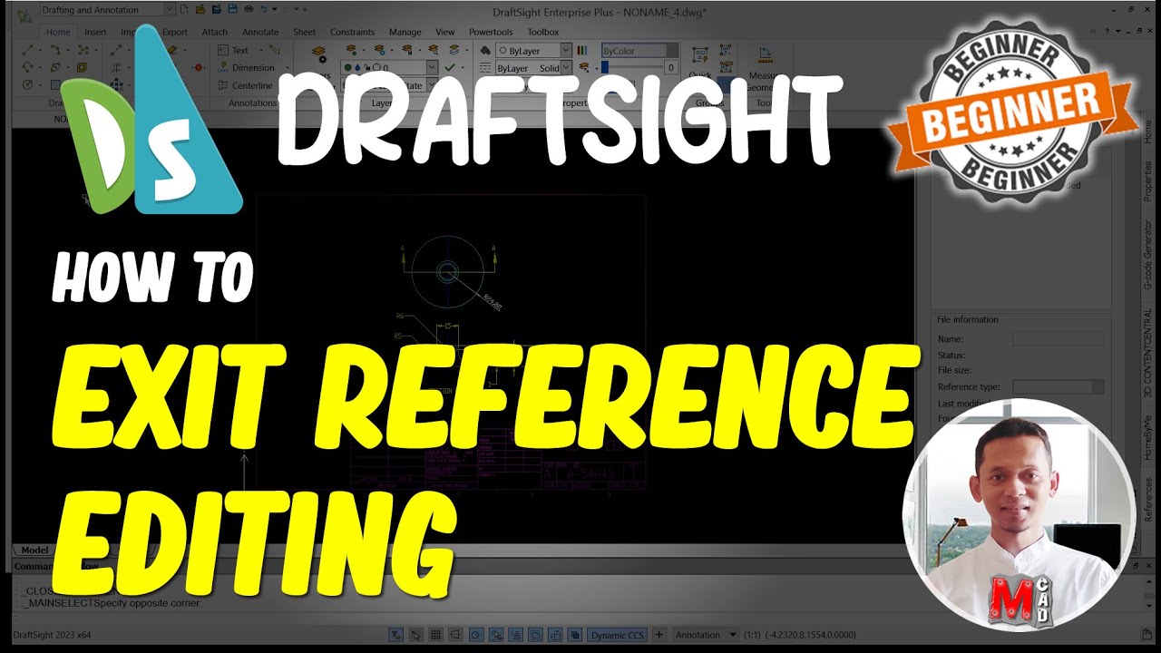 Draftsight How To Exit Reference Editing Youtube