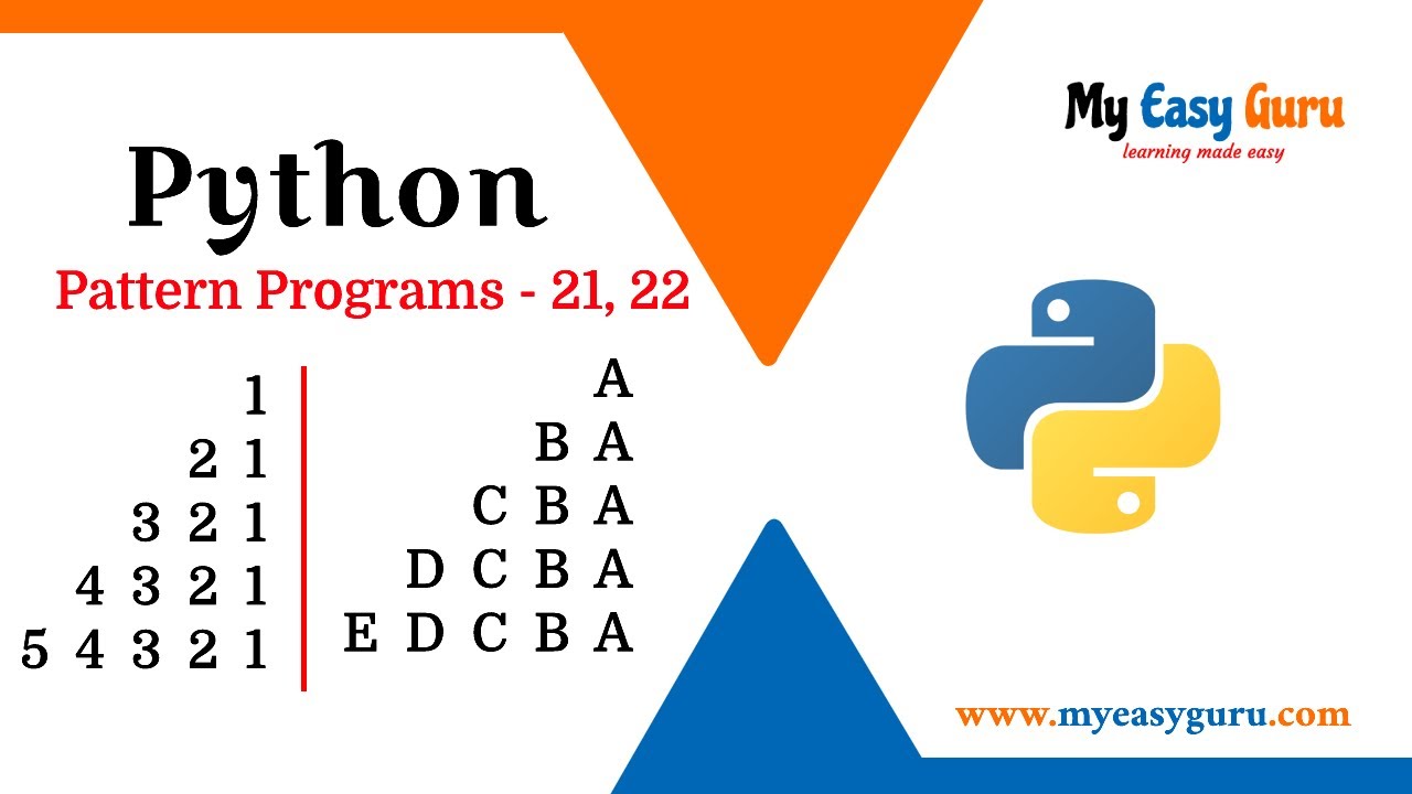 Pattern Program 21 22 Python Pattern Programs In Hindi Printing
