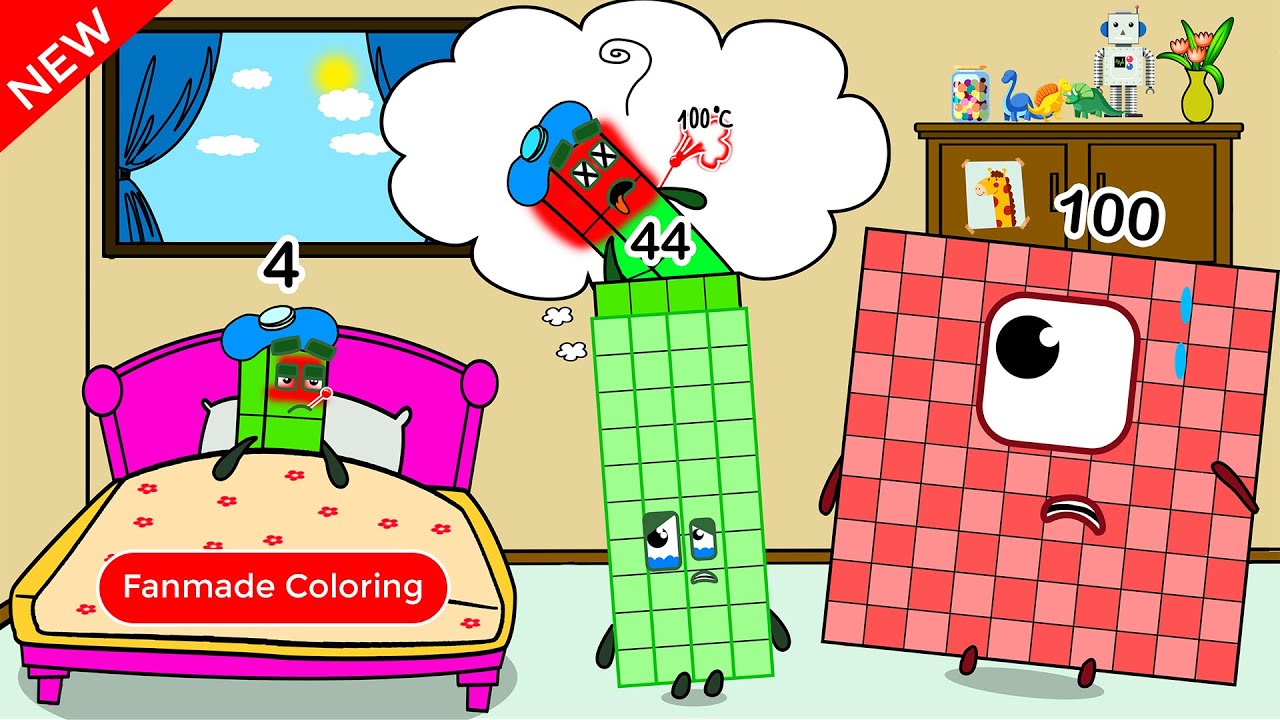 Oh No Numberblocks 4 Is Sick Numberblocks Fanmade Coloring Story