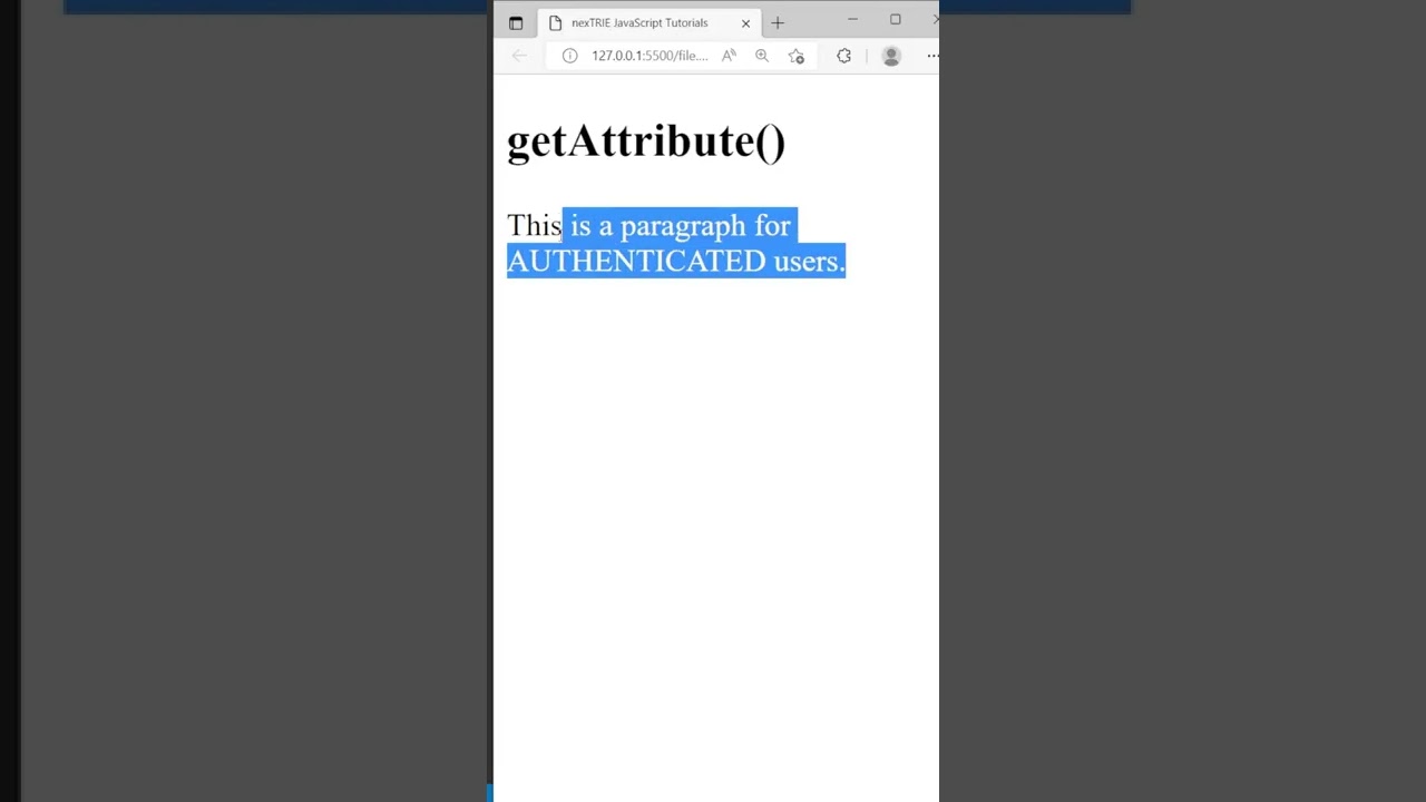 Element Getattribute Method Javascript Tutorial Youtube