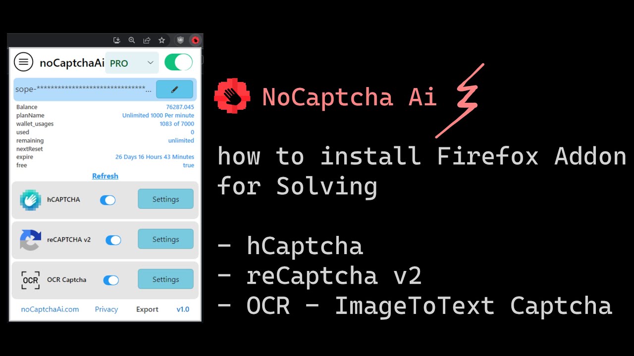 Guide How To Install Nocaptchaai Captcha Solver Firefox Addon 2023