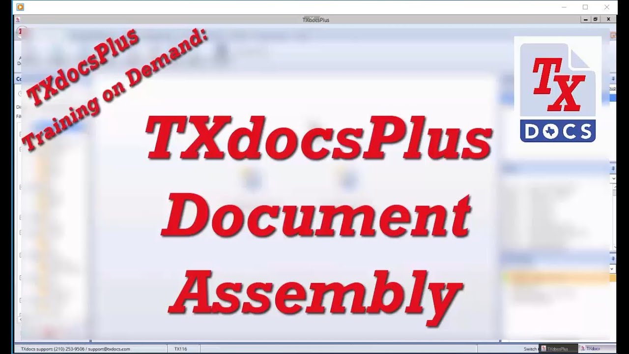 Txdocsplus Document Assembly Full Training Youtube