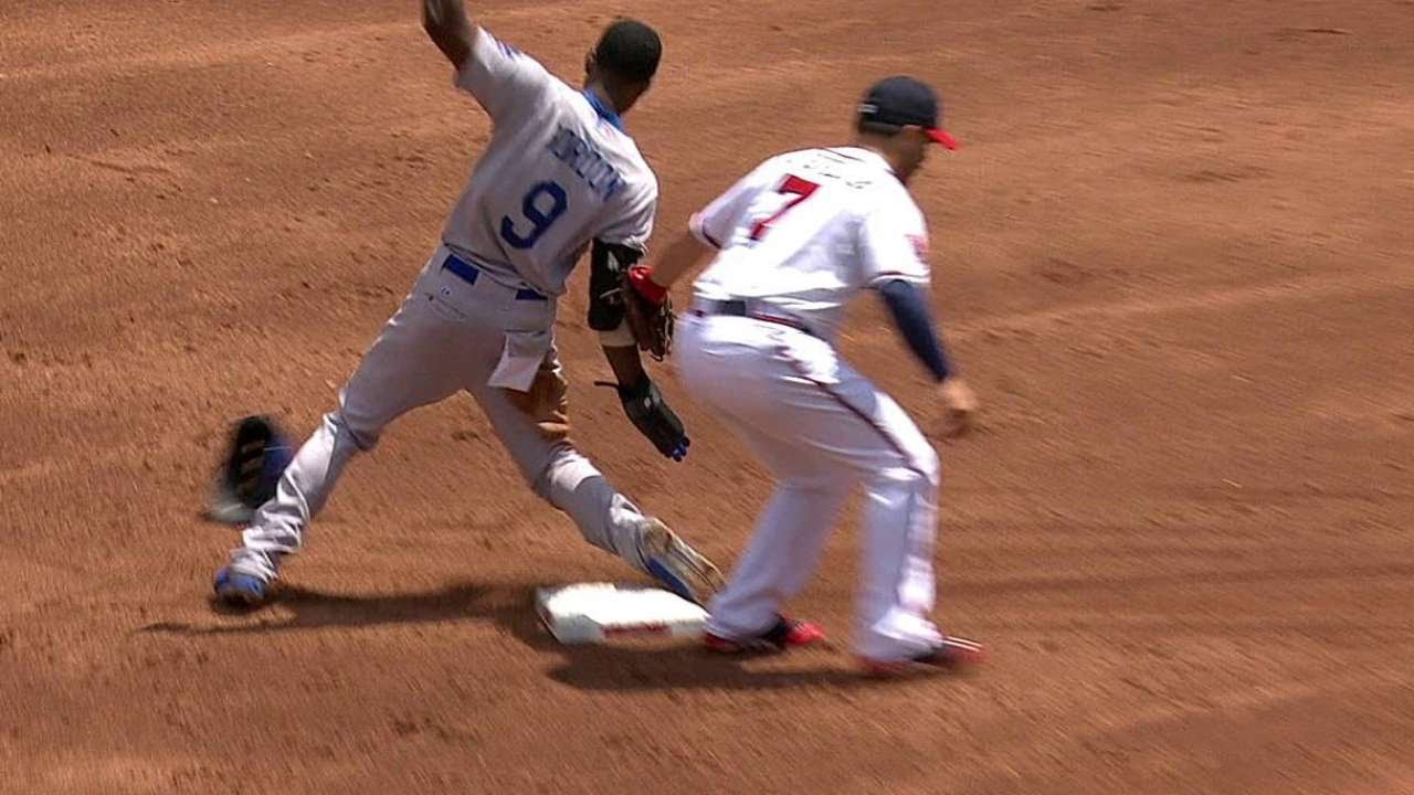Lad Atl Gordon Swipes Second For 54th Stolen Base Youtube