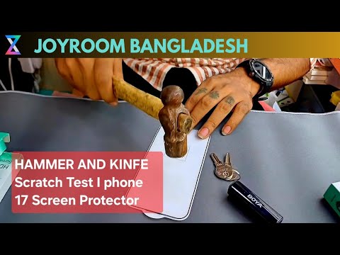 Hammer Knife Scratch Test On Iphone 17 Screen Protector рџ ё Joyroom