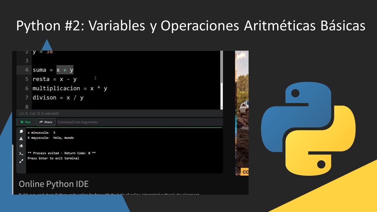 Python 2 Variables Y Operaciones Aritméticas Básicas Youtube