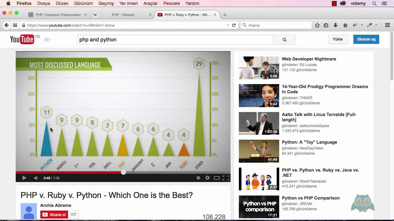 03 Php Python Ve Ruby Karеџд Laеџtд Rmasд Youtube