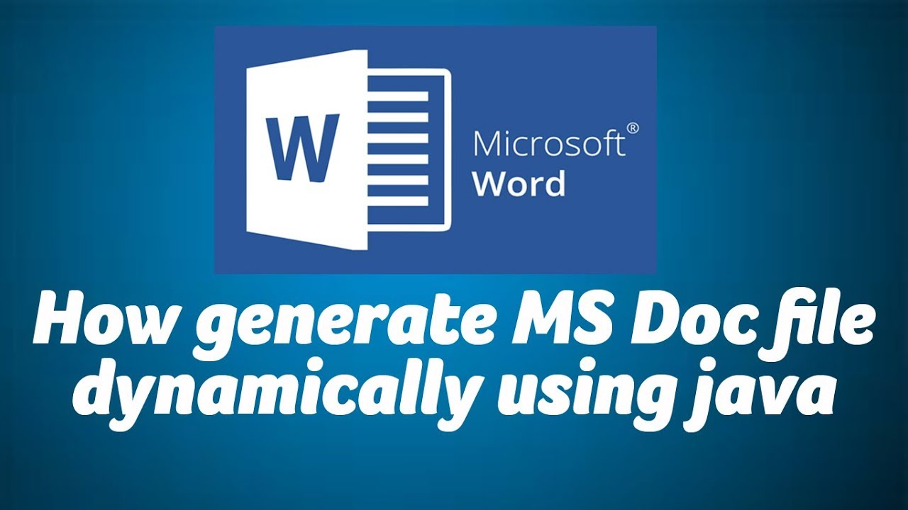 How Generate Ms Doc File Dynamically Using Java Youtube