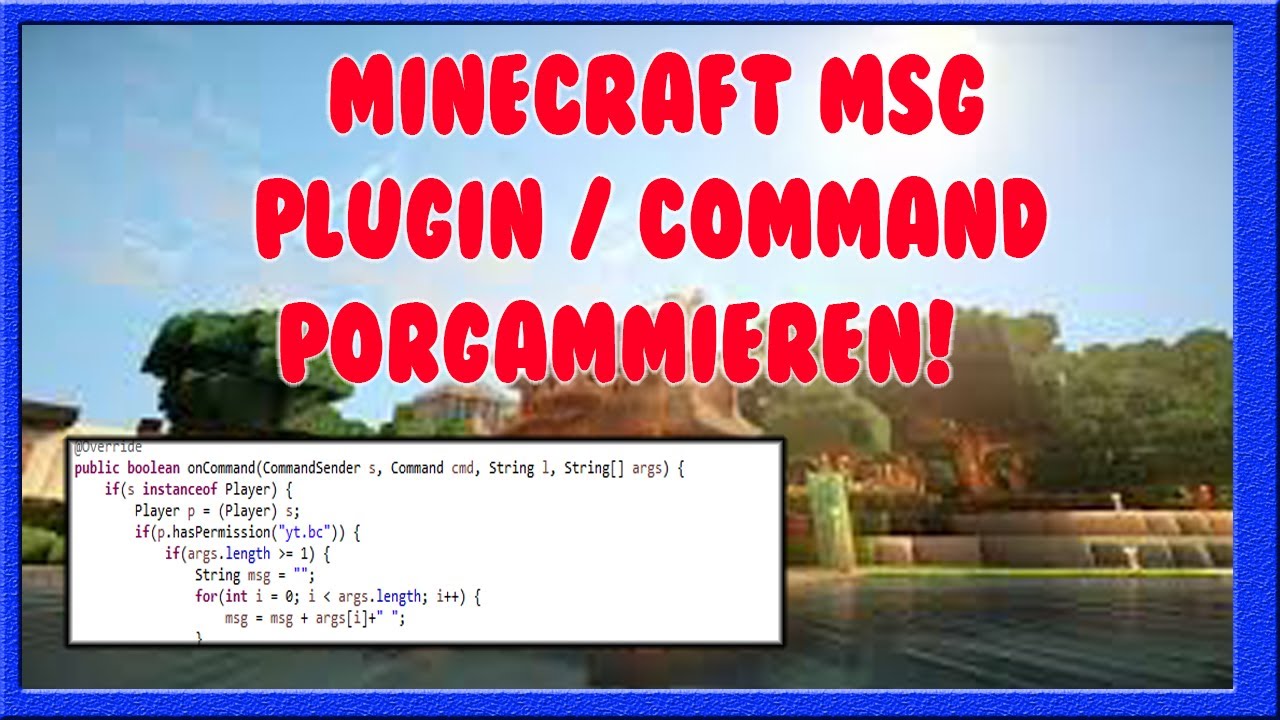 Minecraft Msg Plugin Programmieren Private Nachrichten Deutsch German