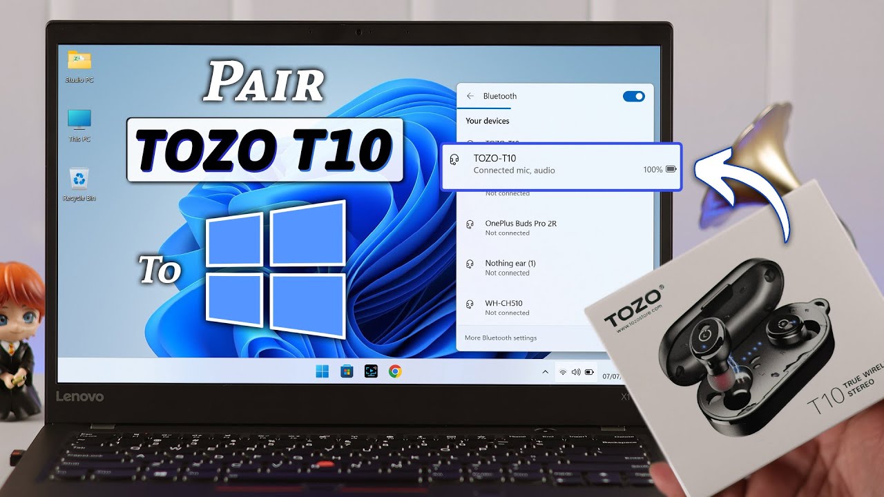 Tozo T10 Tws How To Connect With Windows Laptop Youtube