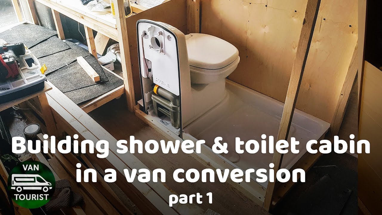 Shower And Toilet Cabin Building In Van Conversion Wood Frame