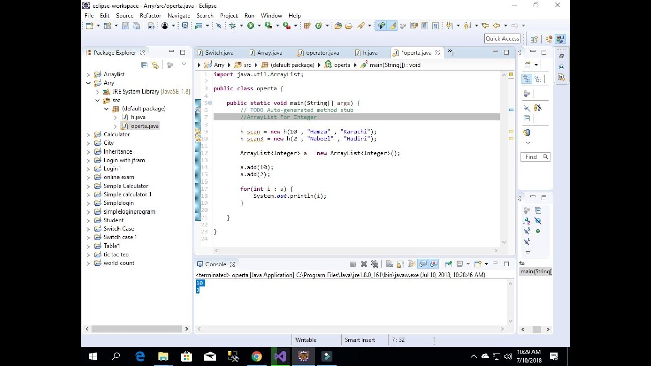 Java Tutorial Arraylist For Integer Eclipse Youtube