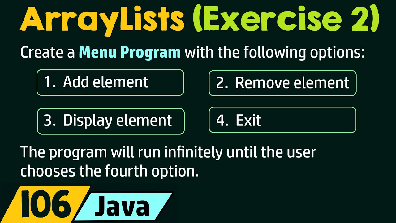 Arraylists Exercise 2 Youtube