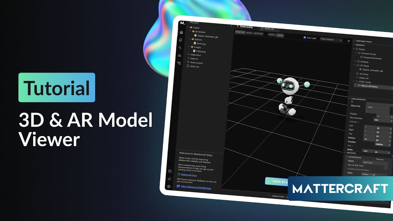 How To Create A 3d And Ar Model Viewer With Mattercraft Youtube