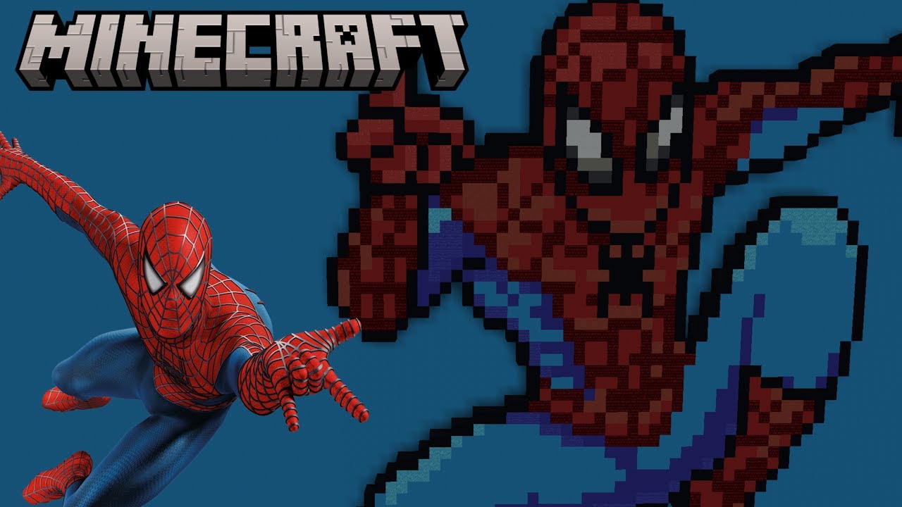 Minecraft Spiderman Pixel Art Tutorial Youtube
