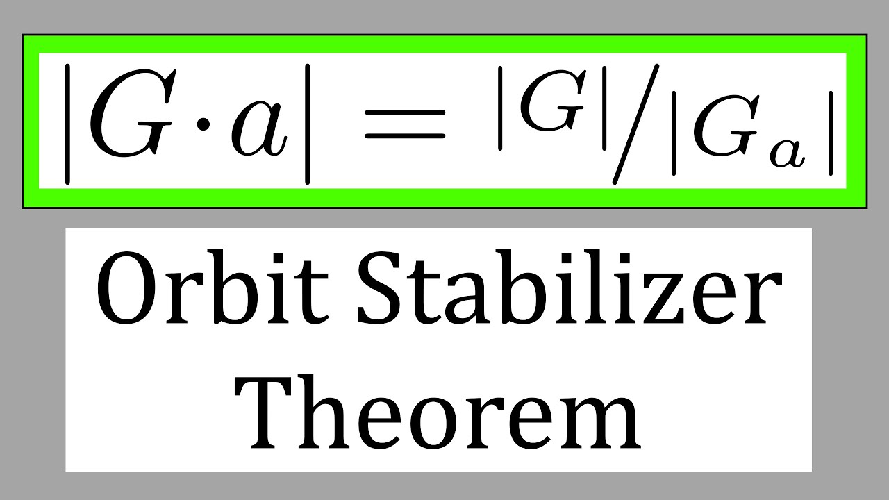 Proof Example Orbit Stabilizer Theorem Group Theory Youtube