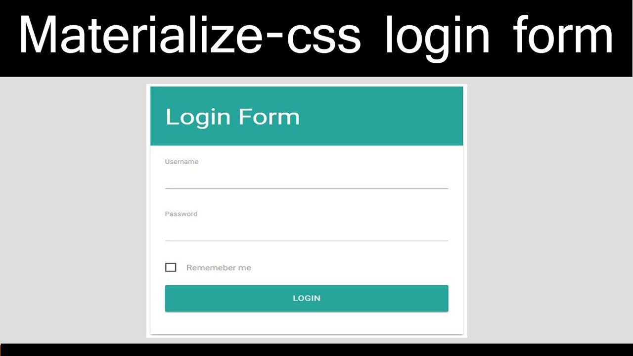 Materialize Css Responsive Login Form Youtube