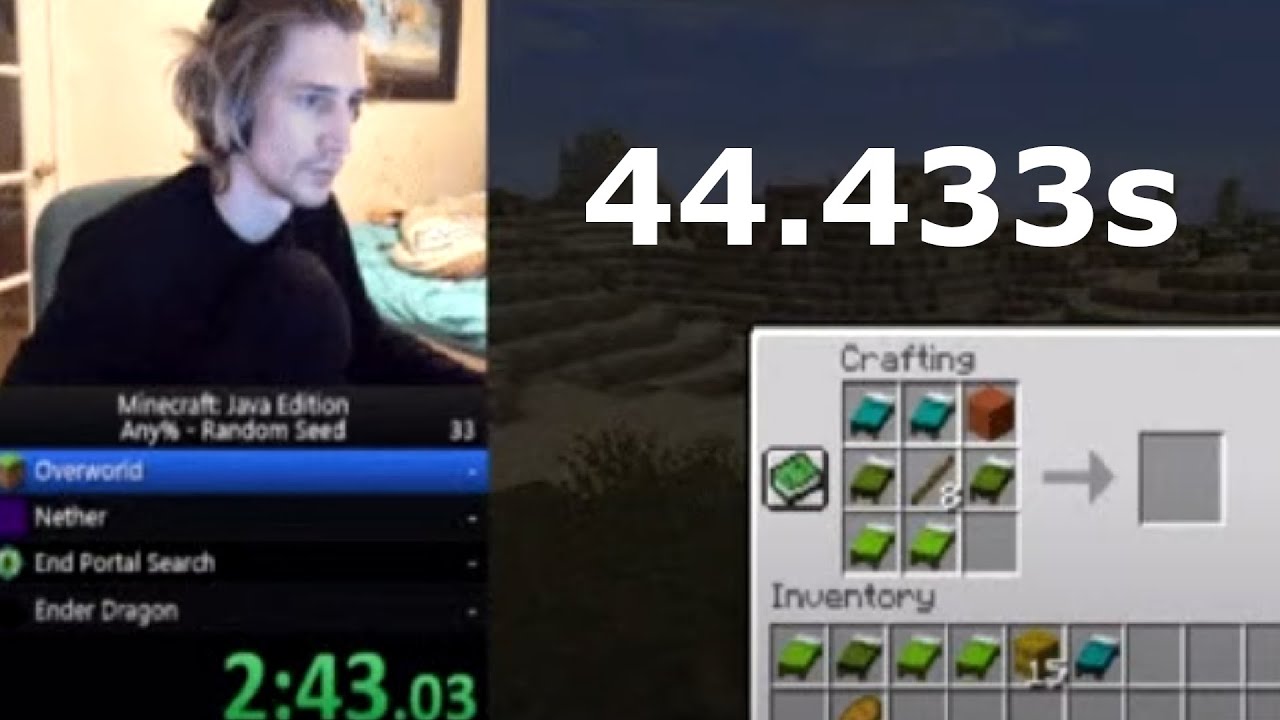 Xqc Crafting Recipe Fail Speedrun World Record Youtube