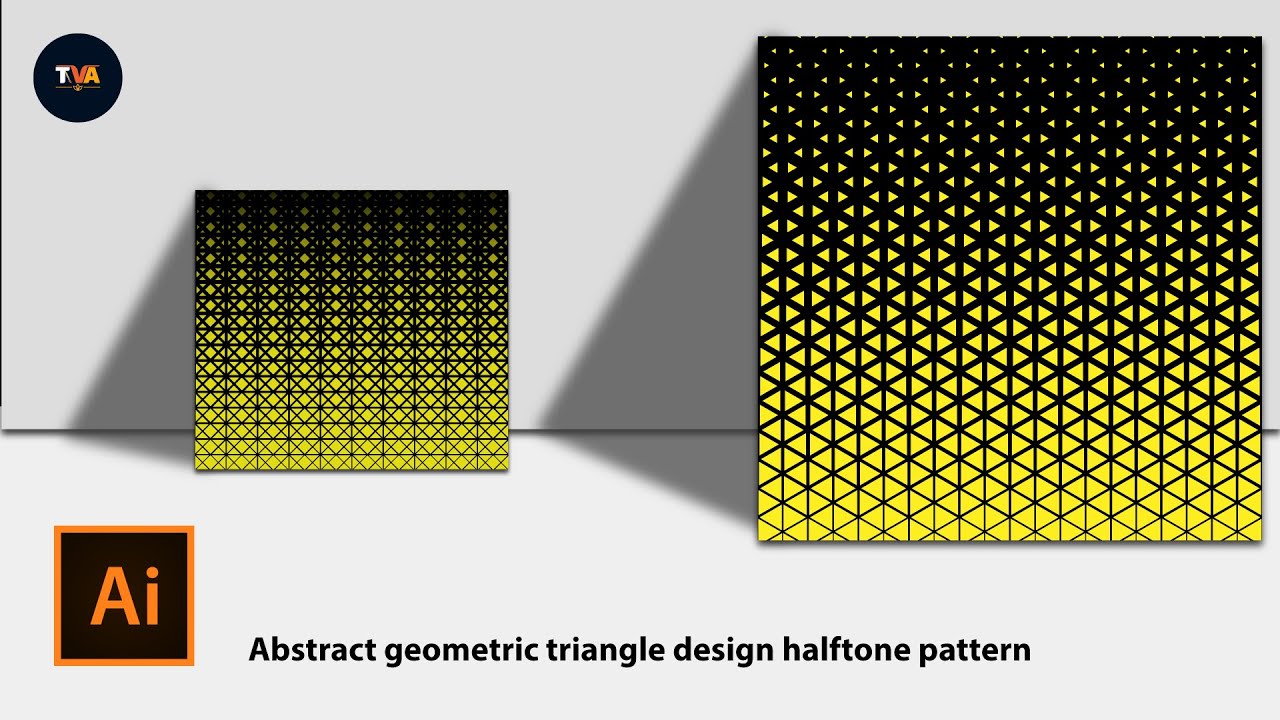 Abstract Geometric Triangle Design Halftone Pattern Tutorial Adobe