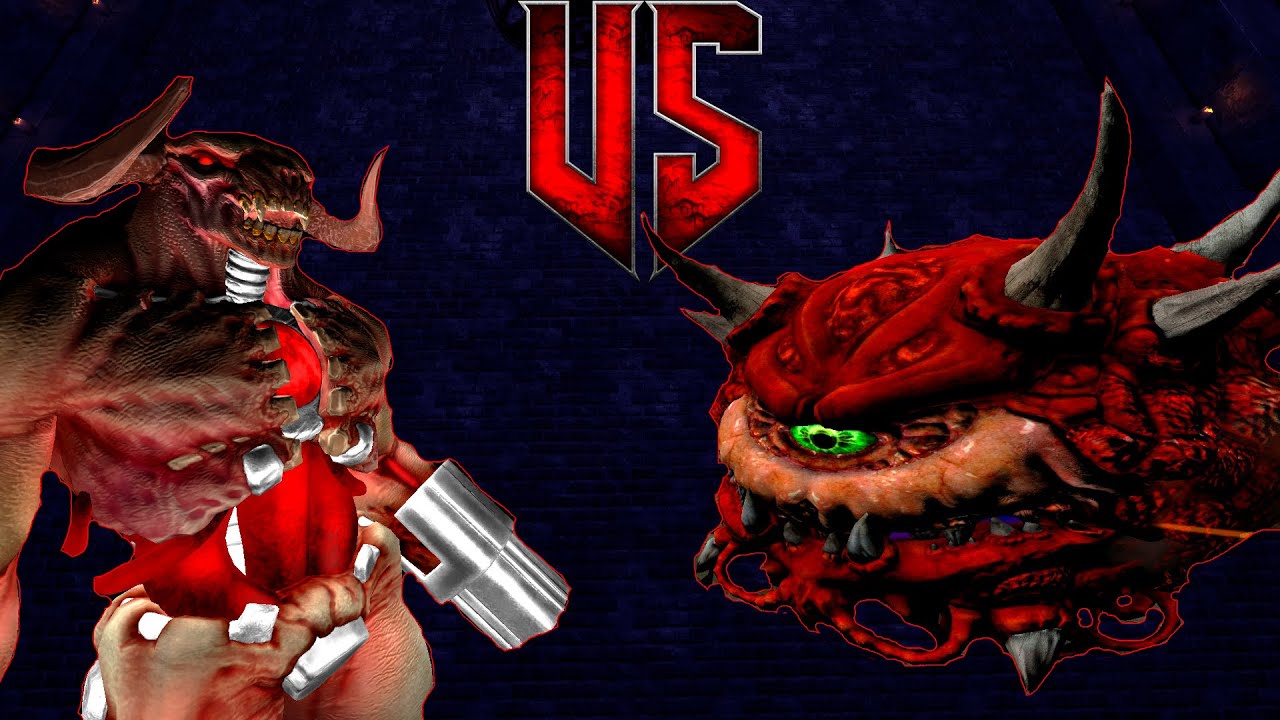 Cyberdemon Classic Vs Cacodemon Classic Doom 3 Monster Infighting