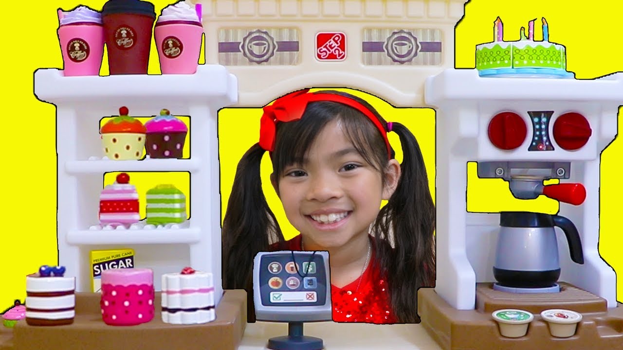 Emma Pretend Playing With Toy Cafe Youtube