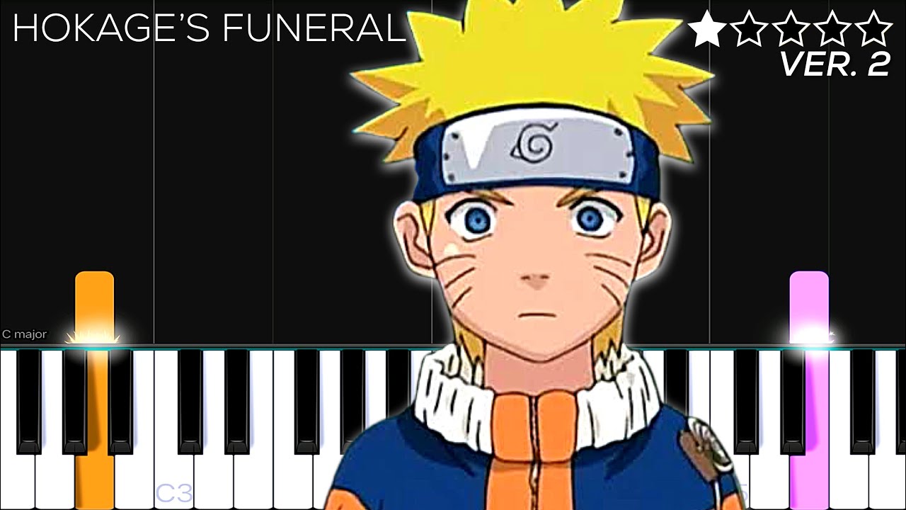 Naruto Ost Hokage S Funeral Easy Piano Tutorial Youtube
