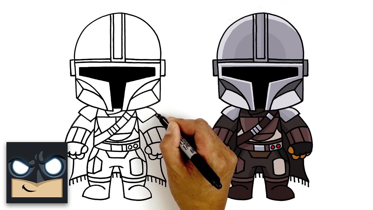 How To Draw The Mandalorian Cartooning Club Tutorial Youtube