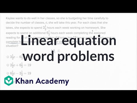 Linear Equation Word Problems Basic Example Math New Sat Khan