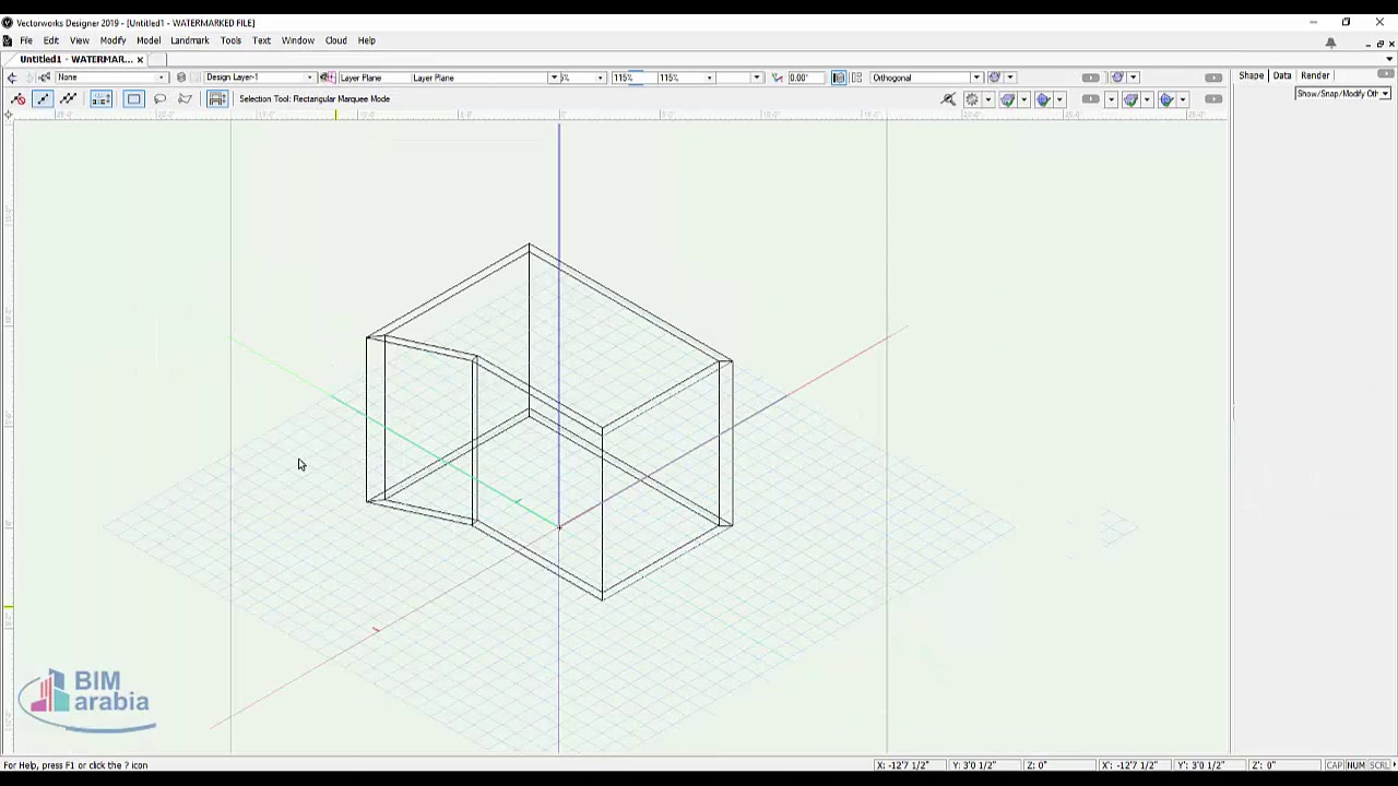 Vectorworks Basic Tutorial 1 Intro To The Workspace Youtube