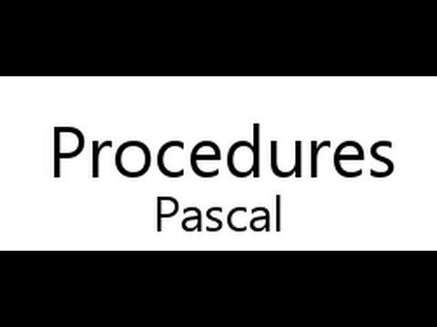 Pascal Tutorial 10 Using Procedures Youtube