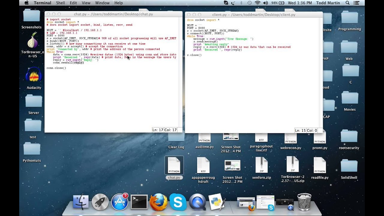 Python Chat Server 2 Client Nodes Youtube