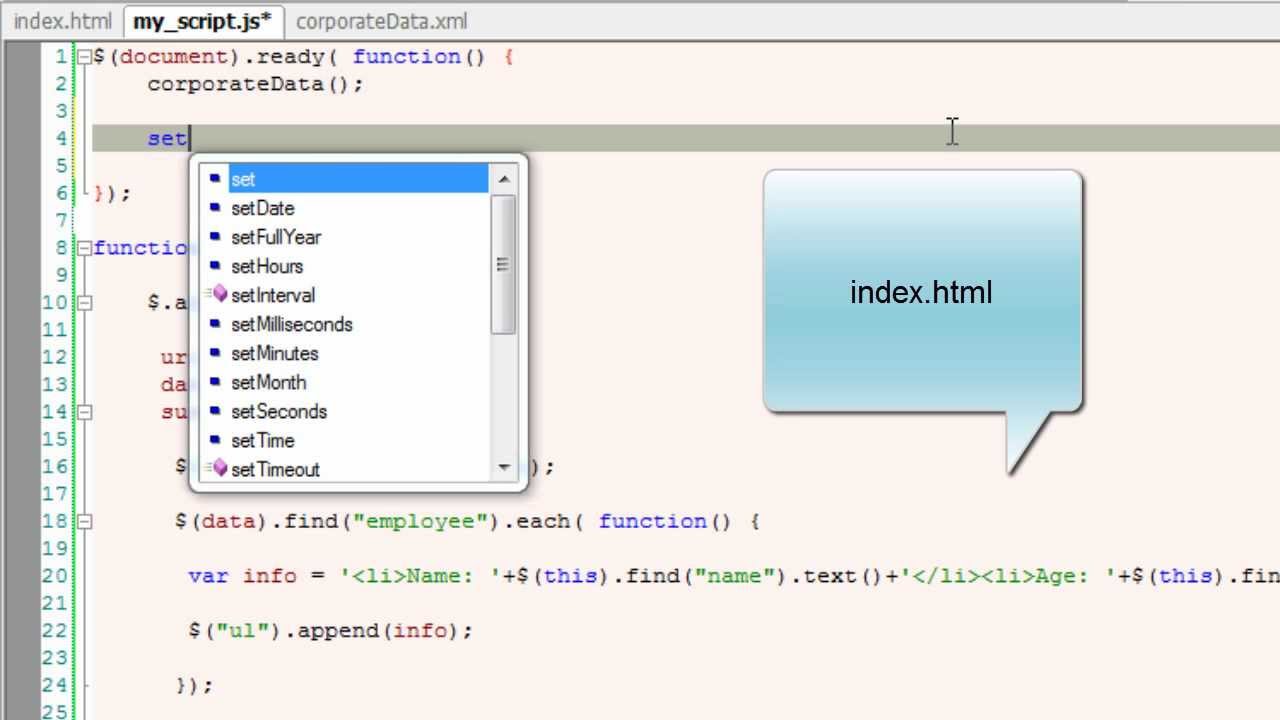 Reading Xml File Using Jquery Ajax Method Youtube