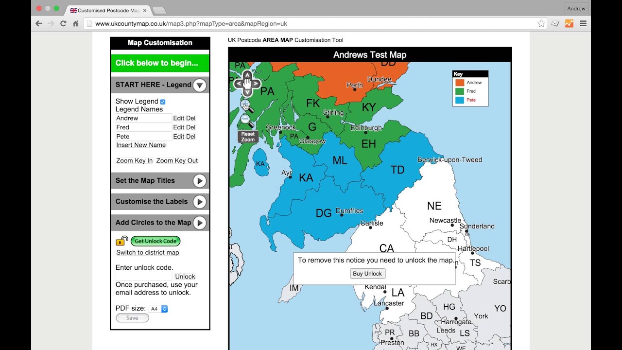 Uk Postcode Area Map Editing Tool Tutorial Youtube