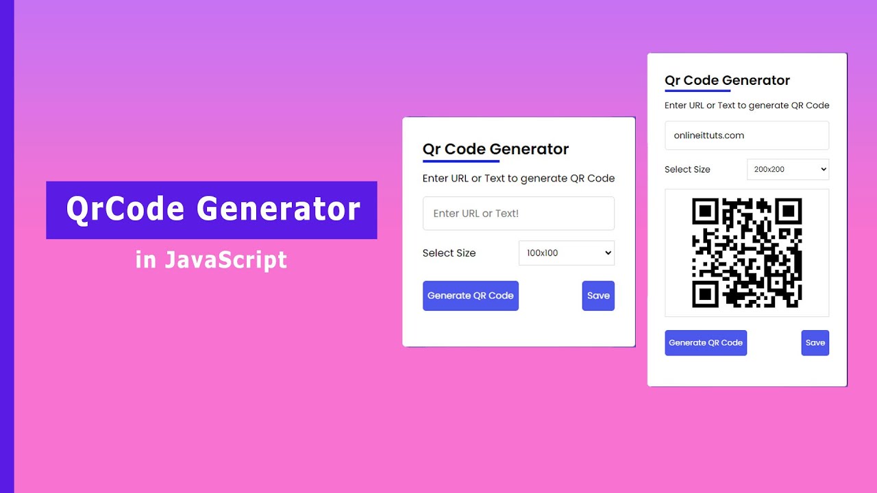 How To Create Qr Code Generator In Javascript Youtube