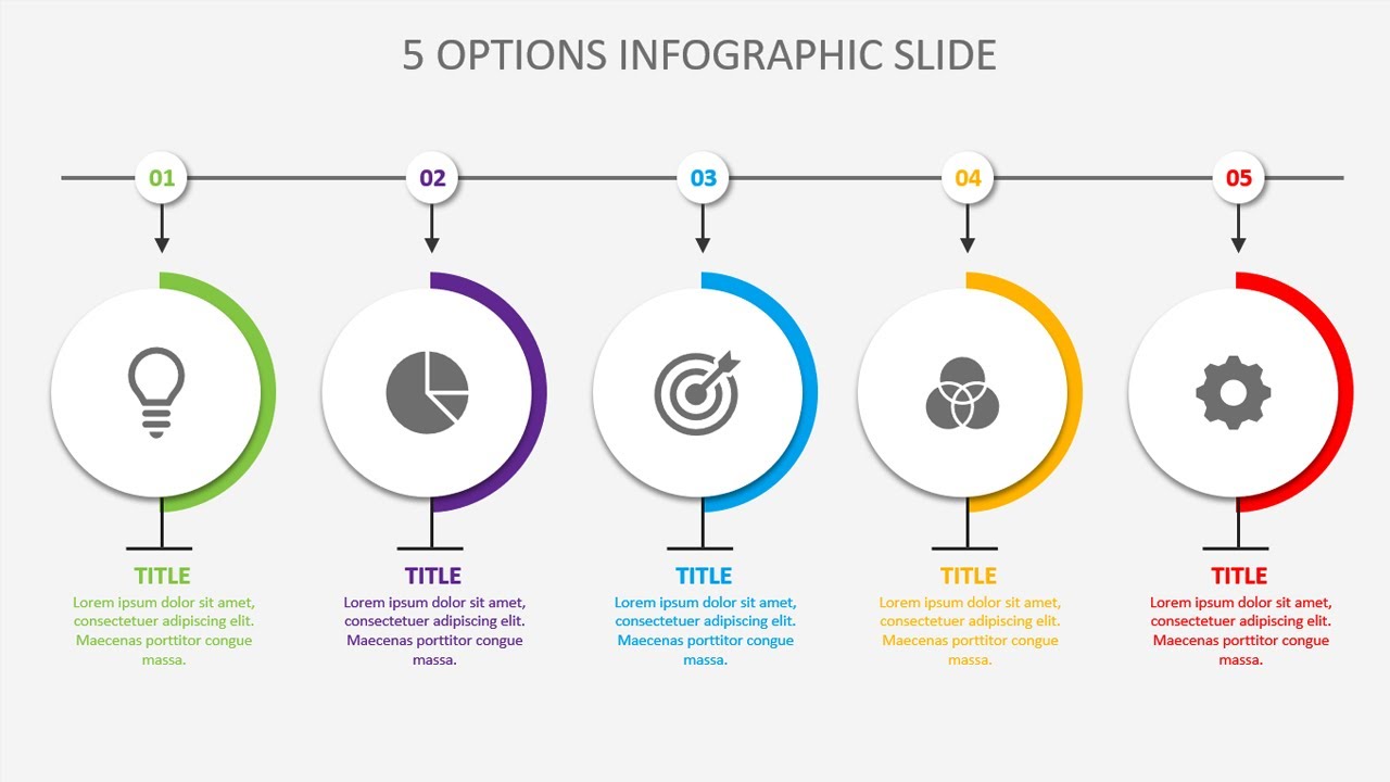 Create 5 Circular Options Infographic Slide In Powerpoint Tutorial No