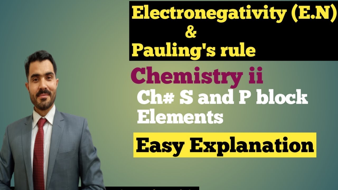 L 12 Electronegativity And Its Importance Pauling Scale Its