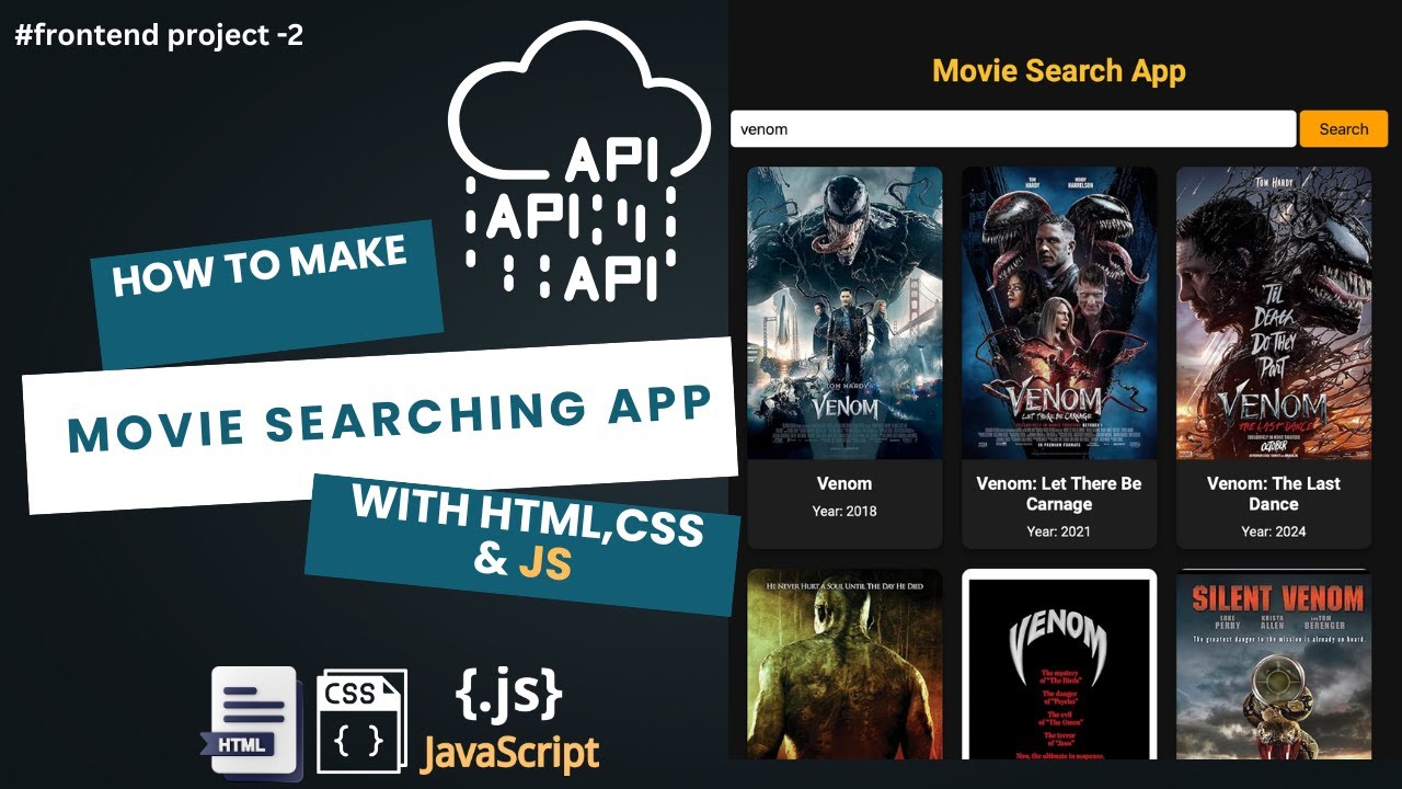 How To Make Movie Searching App In Html Css Javascript 2024