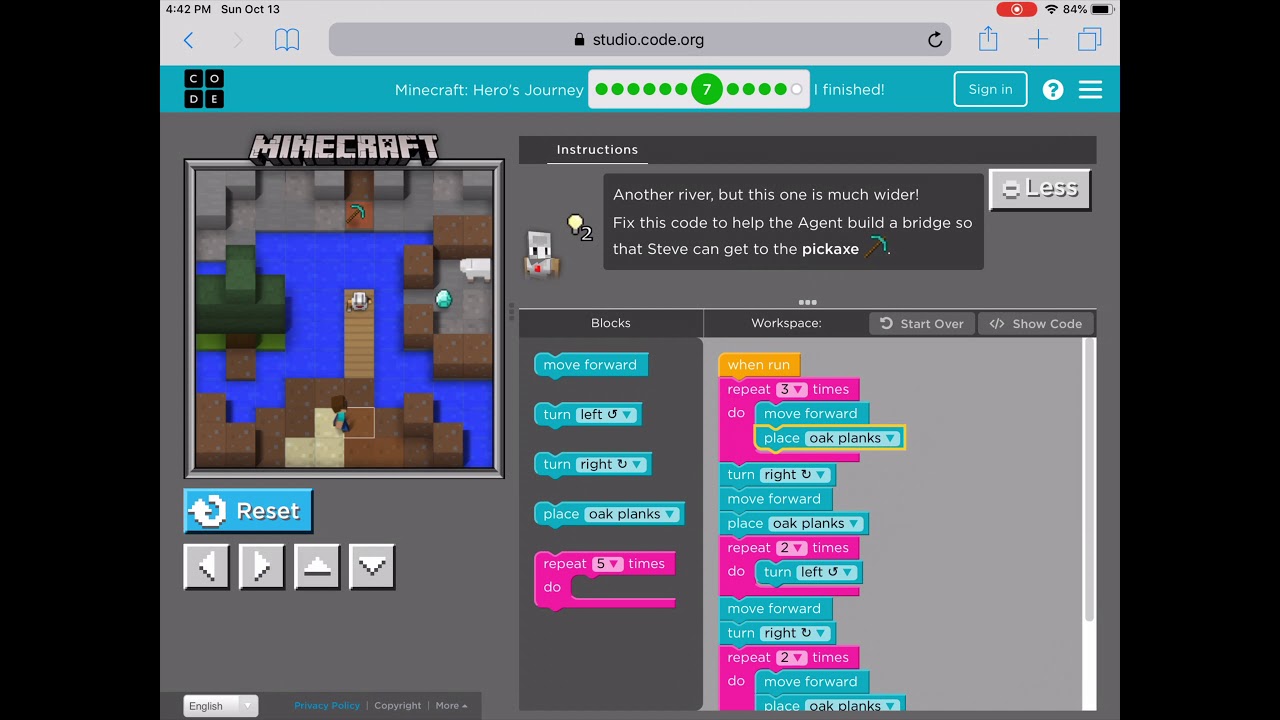 Minecraft Code Org Tutorial Youtube