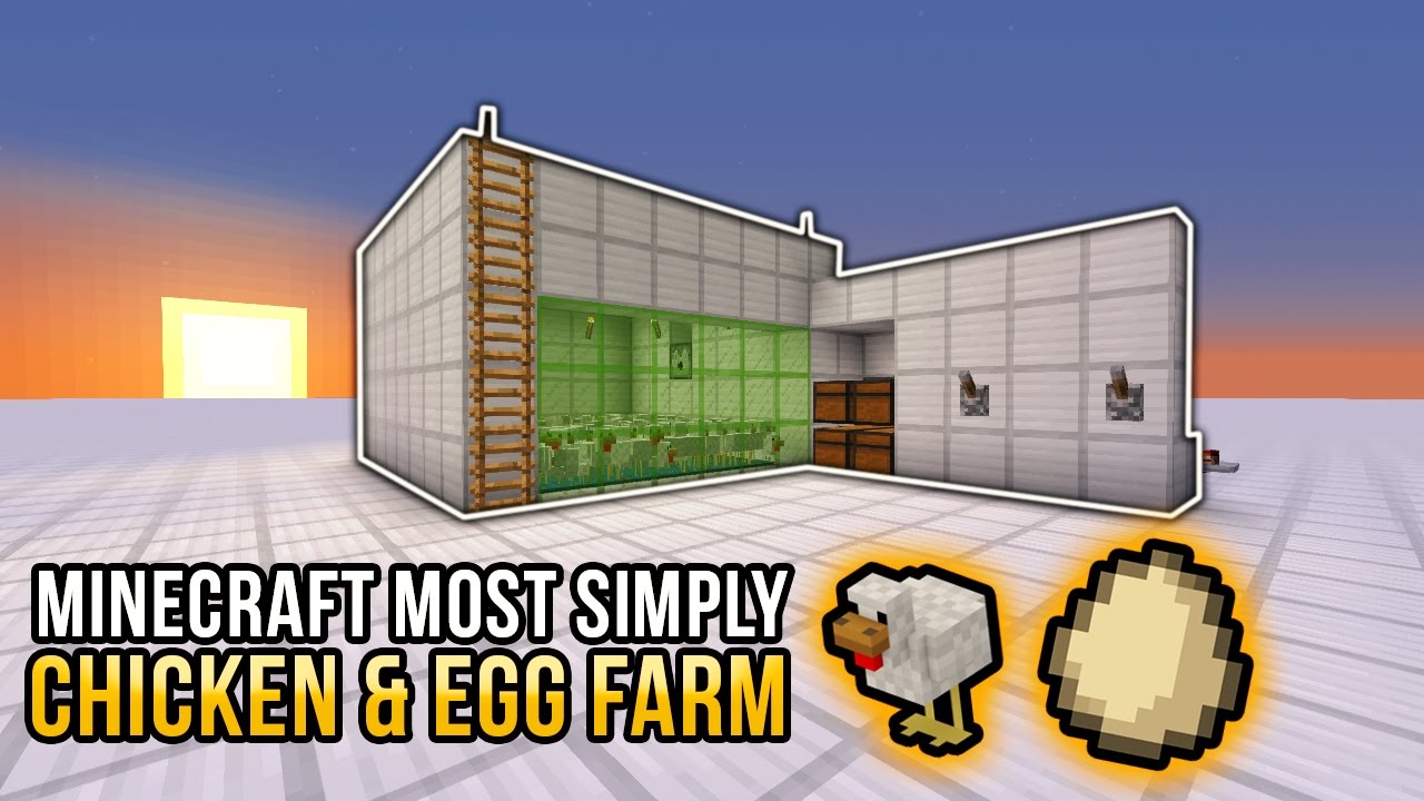 Minecraft Simplest Chicken Egg Farm Tutorial Youtube
