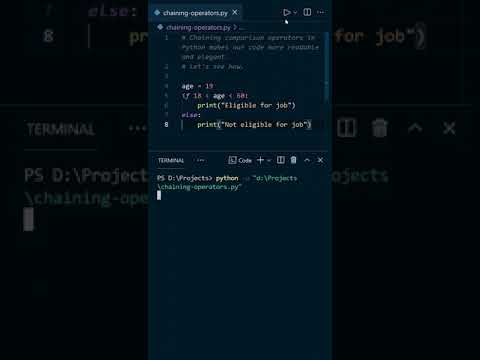 Chaining Comparison Operators In Python Shorts Empower Youth