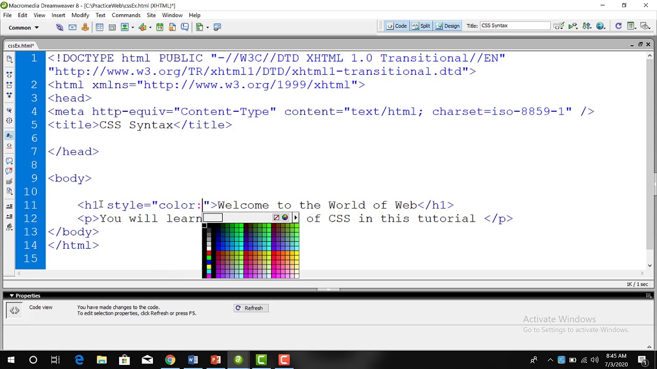 Inline Css Syntax Youtube