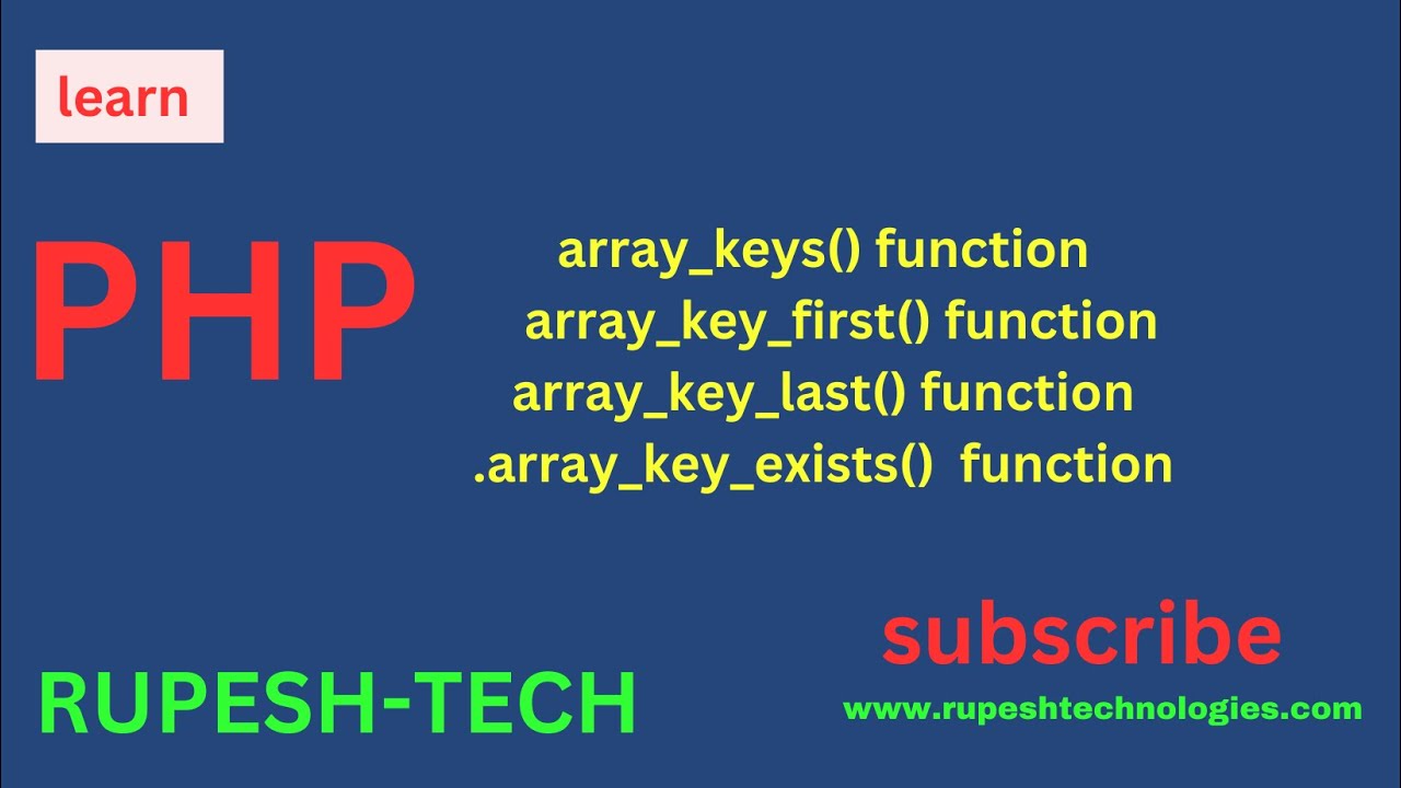 Php Array Key Function Tutorial In Hindi Youtube